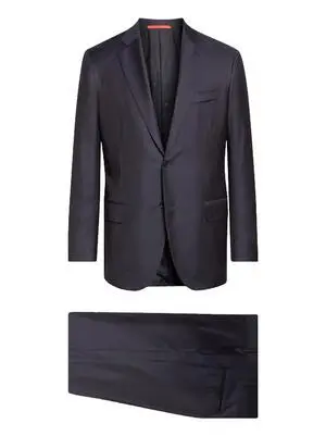 Isaia Sanita Aquaspider Super 160s Wool Suit - Navy