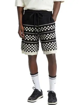 Amiri Checkered Wool Mesh Shorts - Black