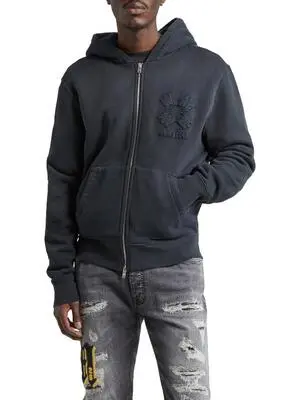 Amiri Ma Quad Appliqué Zip-up Hoodie - Black