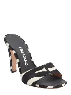 FERRAGAMO Tatiana Slide Sandal Kasba Bianco/nero Biscotto