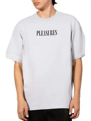 PLEASURES Exhibtion Graphic Print Cotton T-shirt - Silver