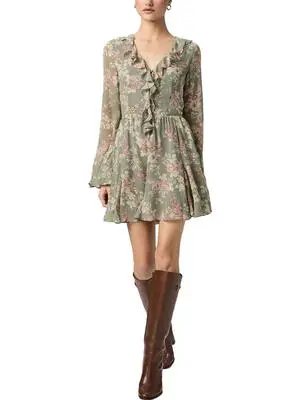 Paige Cecconi Floral Silk Mini Dress - Laurel Multi