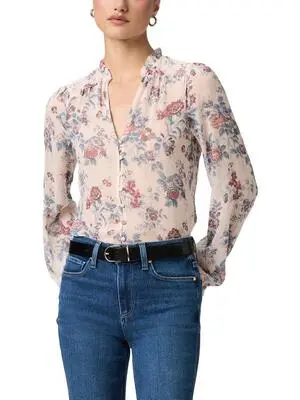 Paige Lula Floral Print Balloon Sleeve Top - Cherry Blossom Multi