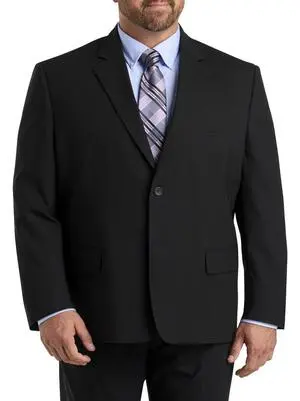 OAK HILL BY DXL Big & Tall Perfect Fit Jacket-relaxer Suit Jacket - Black