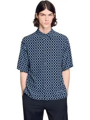 SANDRO Link Print Loose-fit Shirt