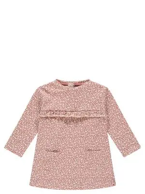 BABYFACE Leopard Print Long Sleeve Dress - Light Pink