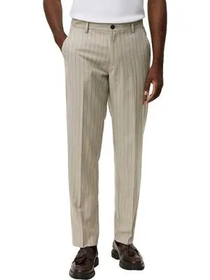 LES DEUX Como Pinstripe Trousers - Dark Sand
