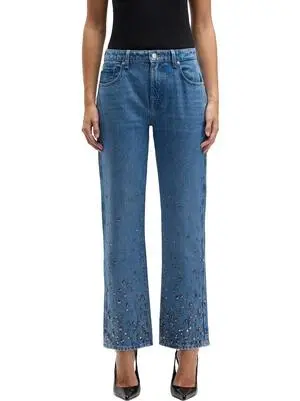 7 For All Mankind Calie Embellished Straight Leg Jeans - Dance With Crys