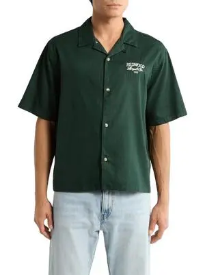 PACSUN Embroidered Graphic Camp Shirt - Green