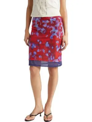 Eckhaus Latta Duet Double Layer Micromesh Skirt - Burst
