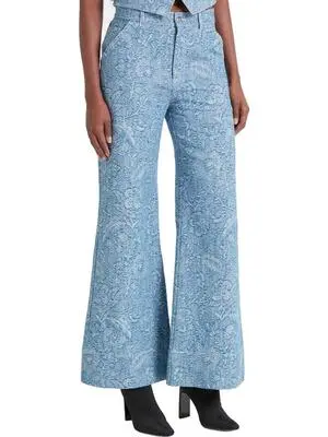 TEMPERLEY LONDON Francis Denim Wide Leg Jeans - Washed Blue