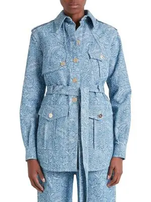 TEMPERLEY LONDON Francis Denim Shirt Jacket - Washed Blue