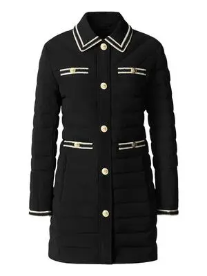 Mackage Precious Long Down Coat With Crochet Detailing - Black