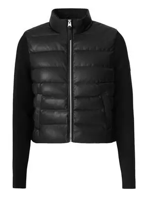 Mackage Leelo Hybrid Leather Down Bomber Jacket - Black