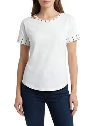 APNY Cutout Grommet T-shirt - White