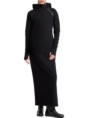 MARCELLA Tompkins Long Sleeve Hoodie Maxi Dress - Black