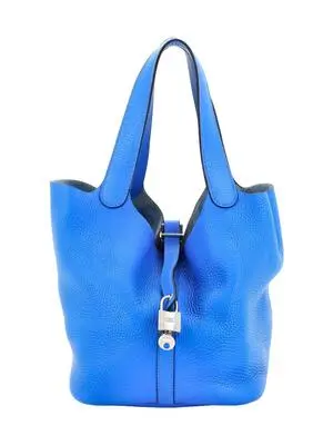 HERMES Picotin Lock Bag Clemence Mm - Bleu Hydra