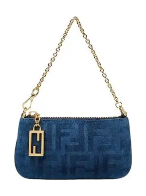 Fendi Ff Fabric Coin Purse - Blue