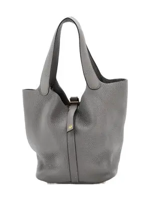 HERMES Picotin Lock Bag Clemence Mm - Gris Meyer