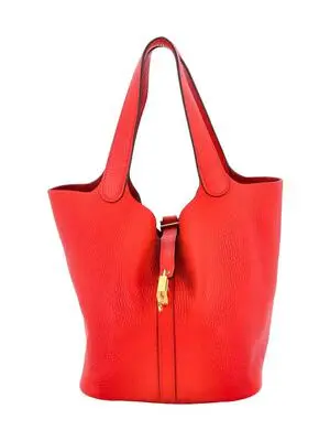 HERMES Picotin Lock Bag Clemence Mm - Rouge De Coeur