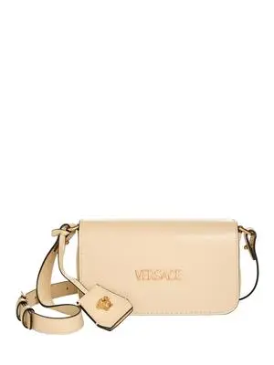 VERSACE Mini Tag Leather Shoulder Bag