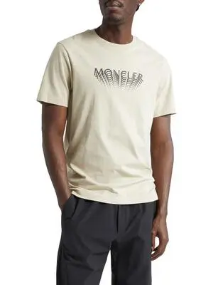 Moncler Logo Patch Cotton Graphic T-shirt - Agate Gray