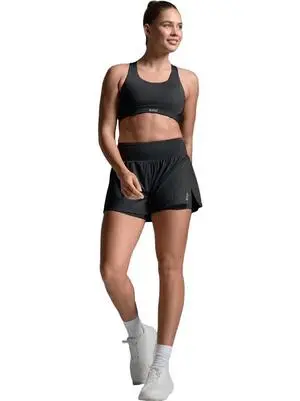 2xu Aero Hi-rise 2-in-1 3" Shorts - Black/silver Reflective