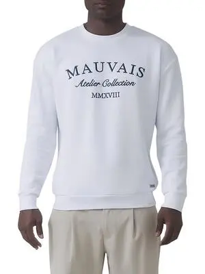 MAUVAIS Ricamo Regular Logo Crew Sweatshirt White