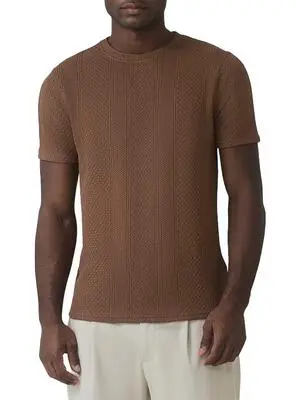 MAUVAIS Cedro Slim Textured Tee - Medium Brown