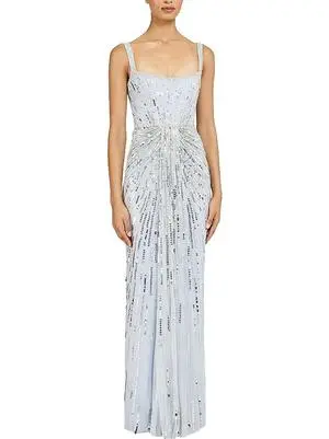 Jenny Packham Chrissy Sequin-embellished Gown - Silver Lake