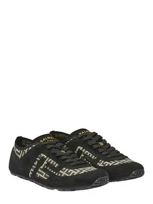 Balmain Racer 45 Monogram Jacquard Trainers - Black