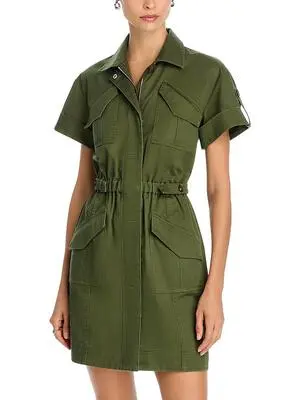 Derek Lam 10 Crosby Clotilde Cotton Drill Utility Dress - Fatigue