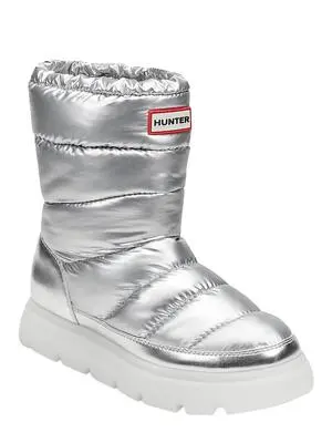 Hunter Puffer Boots - Silver