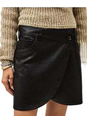 Ba&sh Bango Leather Skirt - Black