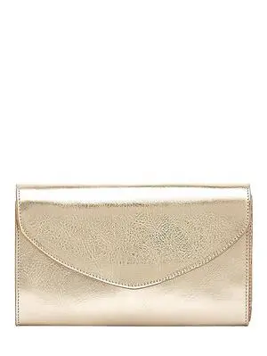 Il Bisonte Bigallo Leather Convertible Clutch - Platinum