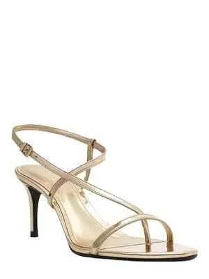 Schutz Azure Metallic High Heel Sandals - Platina