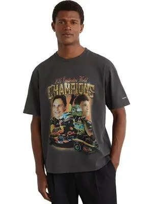 REISS X Mclaren F1 Team Champmclaren F1 Team Championship T-shirt - Washed Black