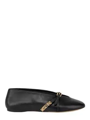 Moschino Logo-lettering Ballet Flats - Black