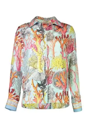 Rani Arabella Coral-print Shirt - Blue