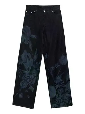 Erdem Floral-print Straight-leg Jeans - Blue