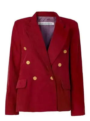 Alix Of Bohemia Corduroy Double-breasted Blazer - Red