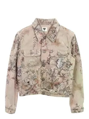 Dior 2010s Embroidery Floral Denim Jacket - Neutrals