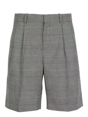 Balmain Check-pattern Shorts - Grey