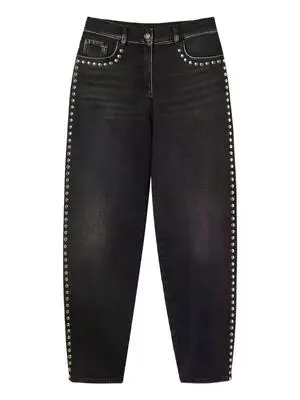 TWINSET Studded Straight Leg Jeans - Black