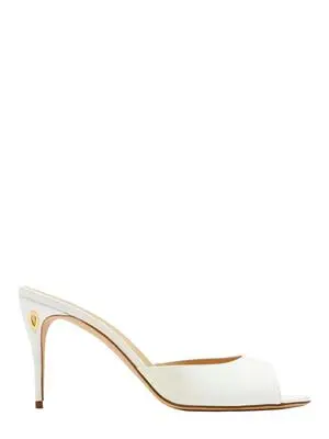 Jennifer Chamandi Guido Cutout Heel Mules - White