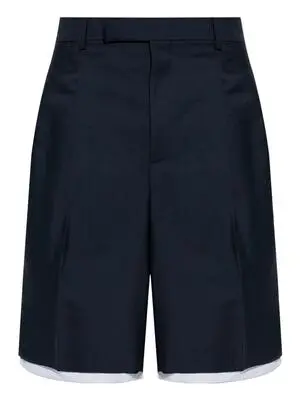 JIL SANDER Wool Shorts - Navy Blue