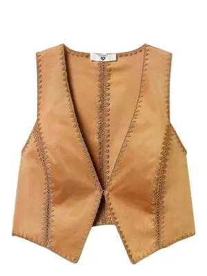 TWINSET Embroidered Waistcoat - Brown