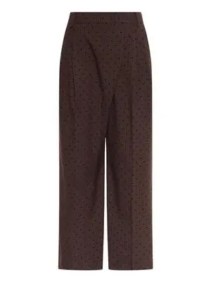 GANNI Plaid Pattern Trousers - Brown