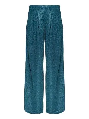 Oseree Lurex Thread Trousers - Blue