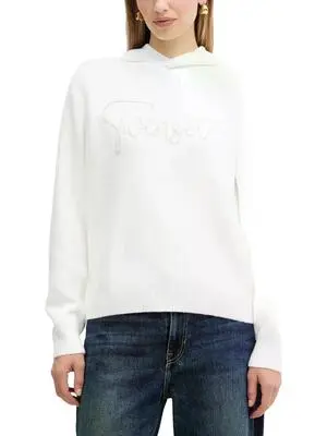 TWINSET Hoodie With Beaded Embellishments - White